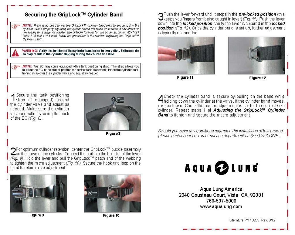 Aqualung Tank Band - GripLock | SCUBA BCDs | Aquamaster